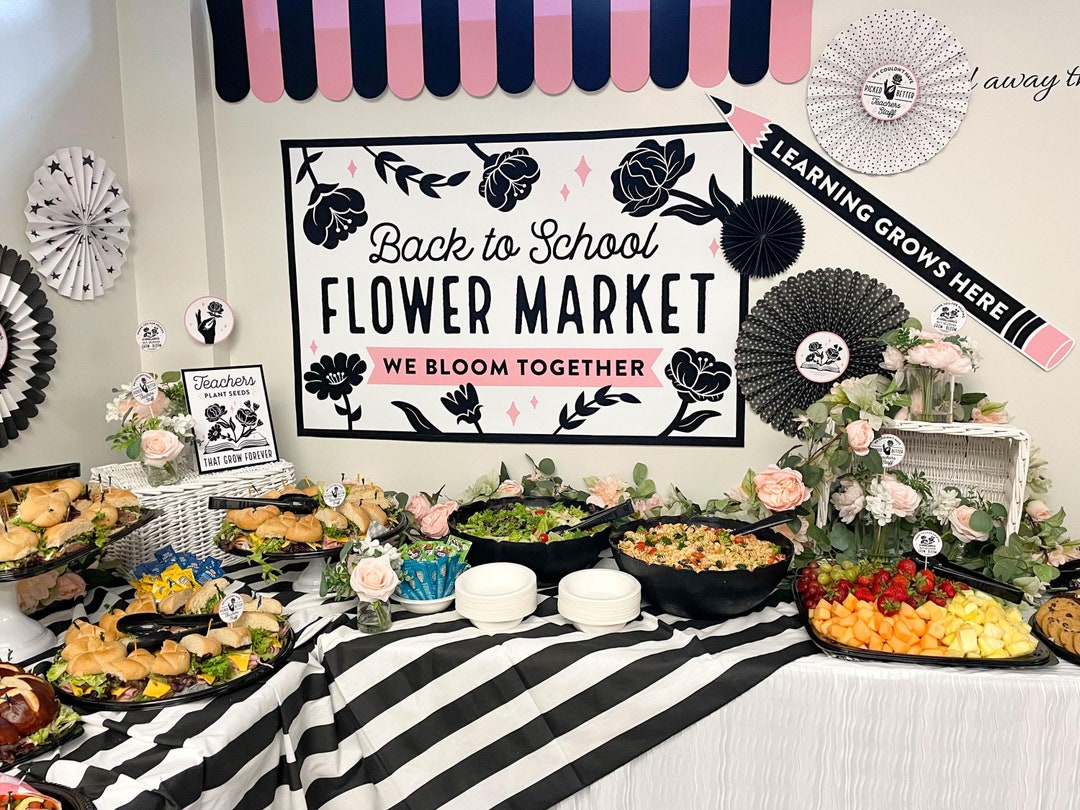 Back to School PTA PTO Luncheon Printables, Flower Market Printables ...