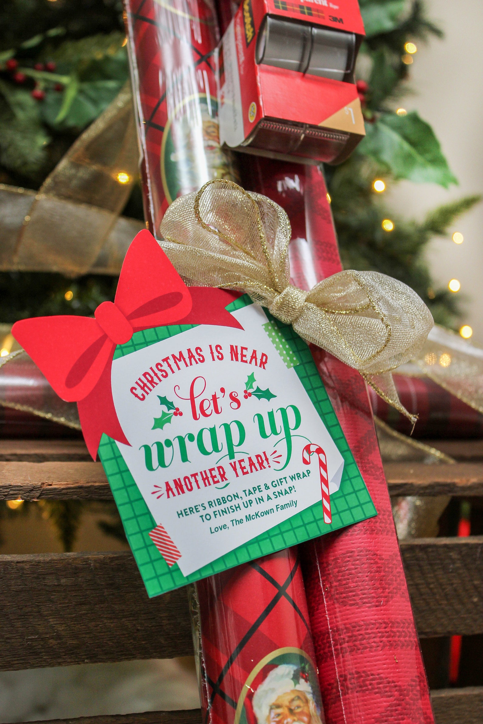 Christmas Wrapping Paper Gift Tag, Wrap up the Year, Holiday Pop by ...