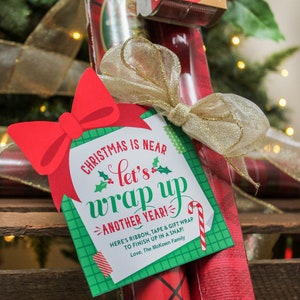 Christmas Wrapping Paper Gift Tag, Wrap up the Year, Holiday Pop by ...