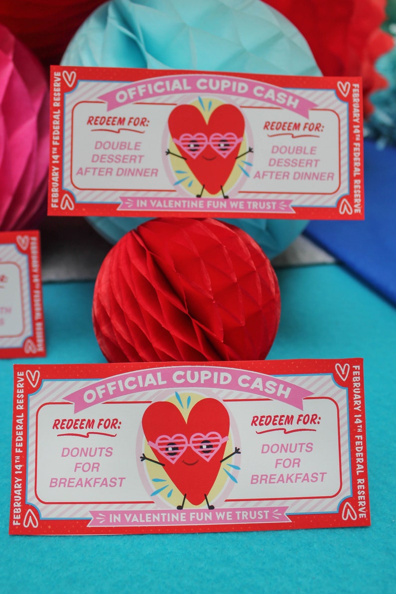 Valentine's Day Play Money Printables, Valentines Day Coupons, Play ...