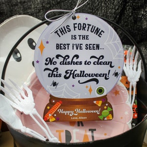 Paper Plate "no Dishes to Clean This Halloween" Printable Gift Tag ...