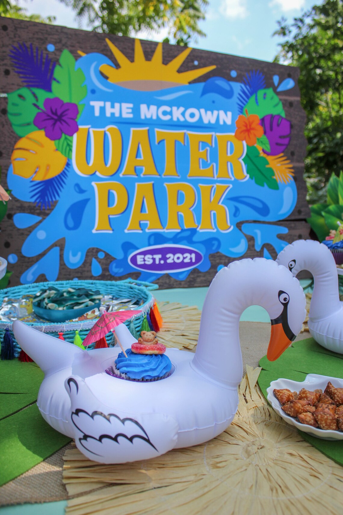 Water Park Party Backdrop Sign Printable Water Slide Party | Etsy