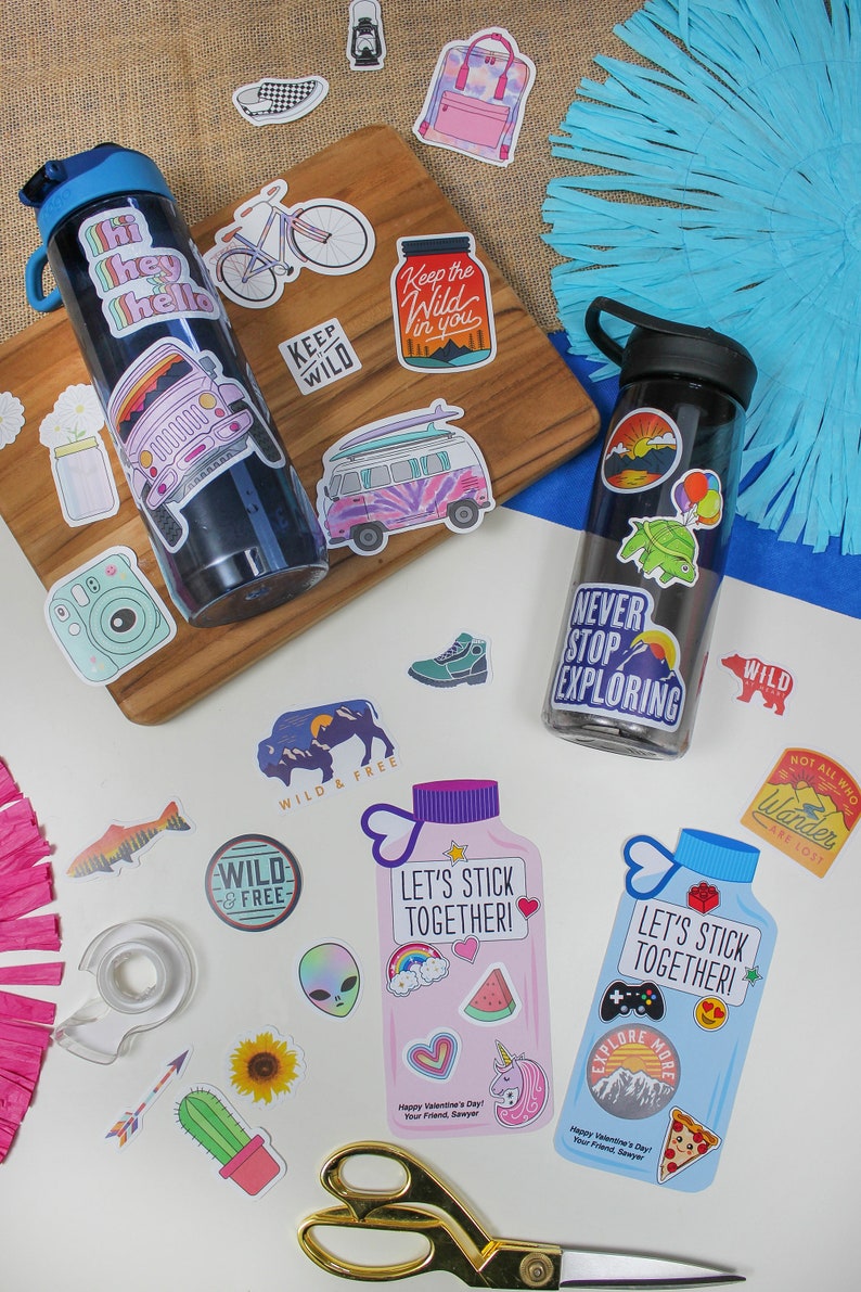 Water Bottle Sticker Kids Valentine Printable Kids - Etsy