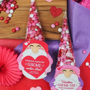 Valentine Gnome Printables, Gnome Treat Bag, Valentine Printable ...