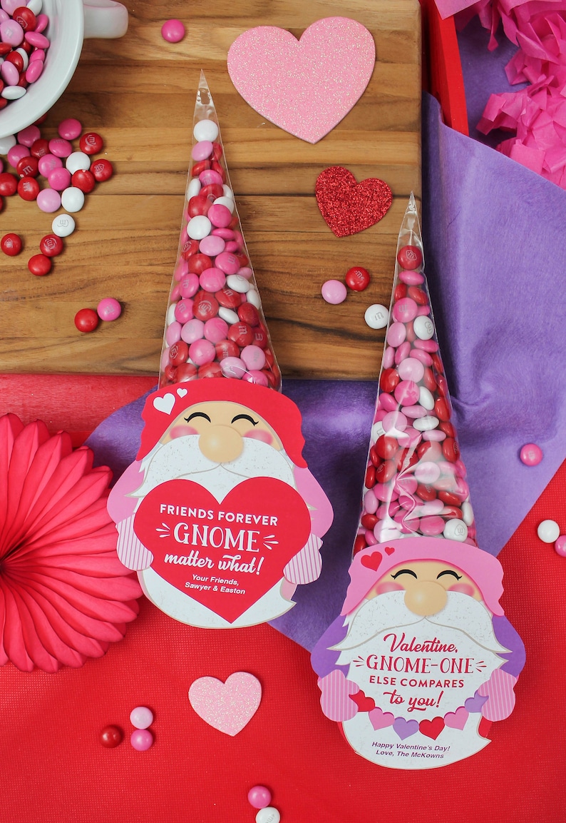 Valentine Gnome Printables Gnome Treat Bag Valentine - Etsy