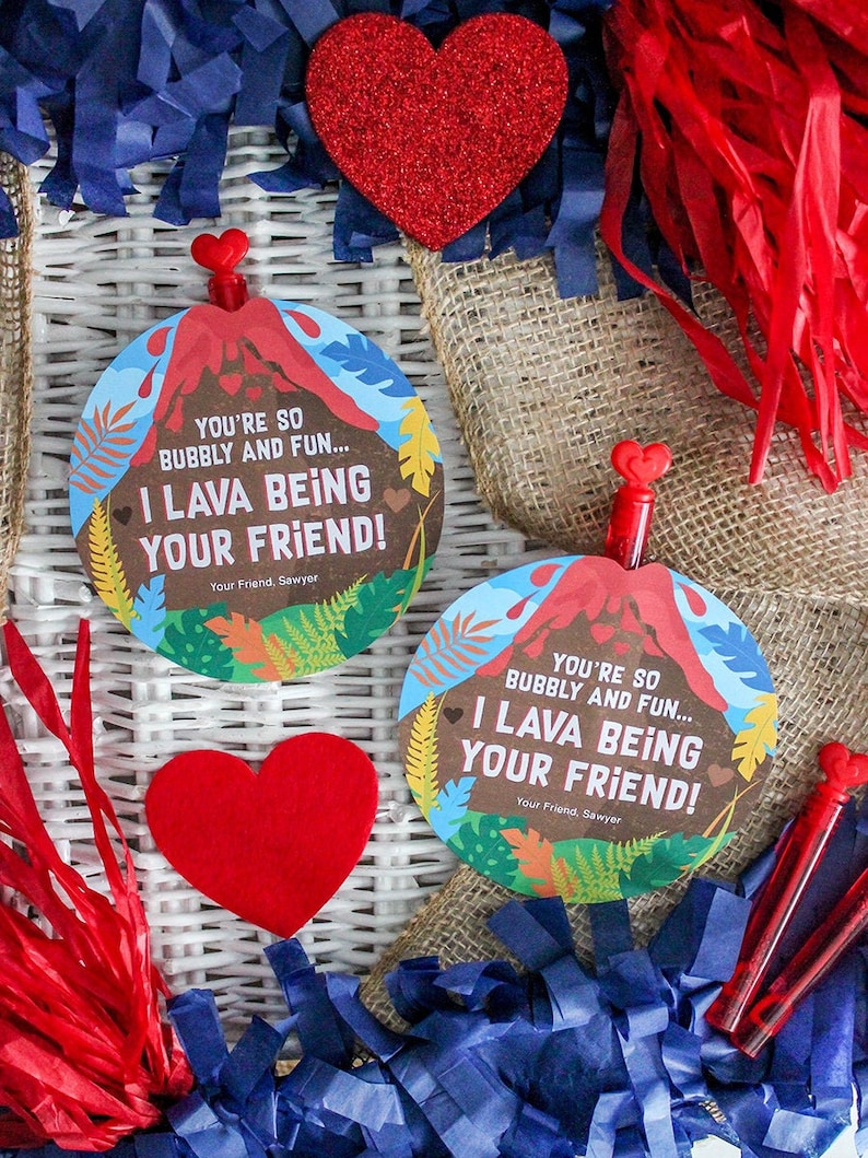 Volcano Bubble Blower Kids Valentine Volcano Valentine Lava - Etsy