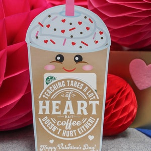 Teacher Coffee Valentine, Teacher Gift, Teacher Valentine, Gift Card ...
