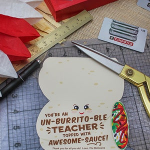Taco and Burrito Teacher Gift Card Holder Printable, Instant Download ...