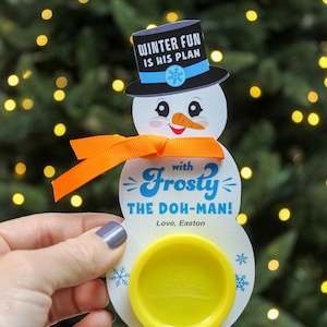 Play Dough Snowman Gift Printable, Christmas Gift for Kids, School Gift ...