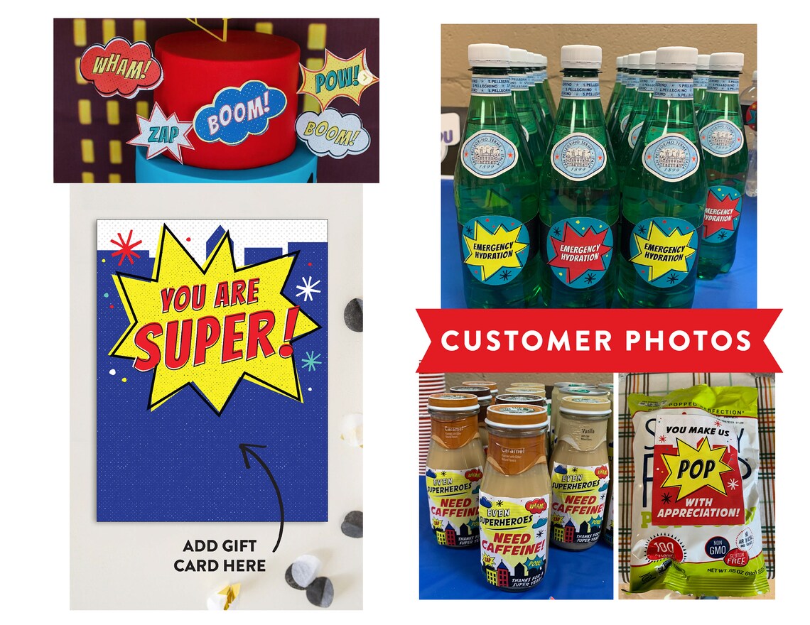Teacher Appreciation Superhero Printable Pack, Superhero Teacher Gift ...