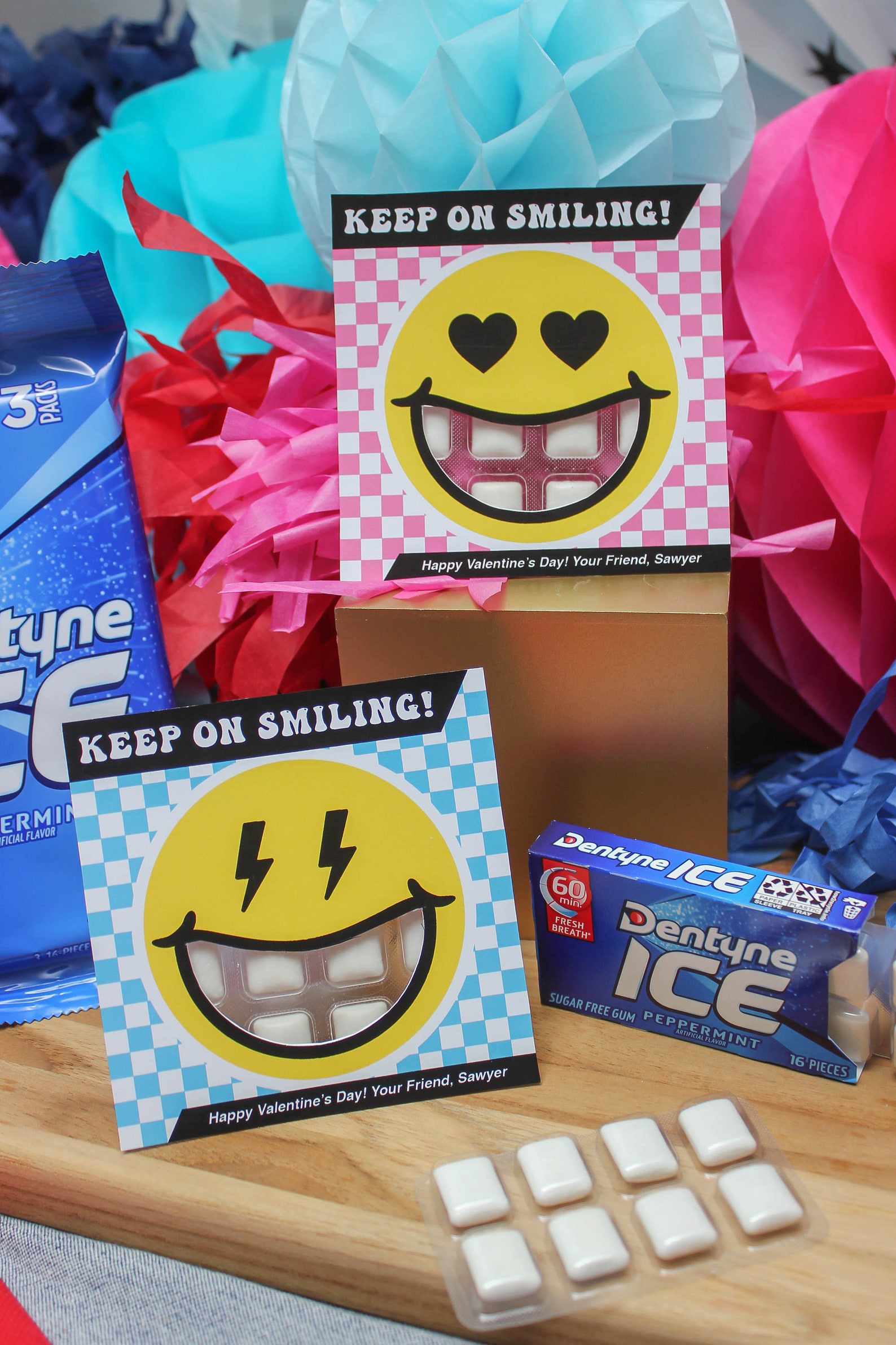 Chewing Gum Smiley Kids Valentine, Keep on Smiling, Smiley, Retro, Kids ...