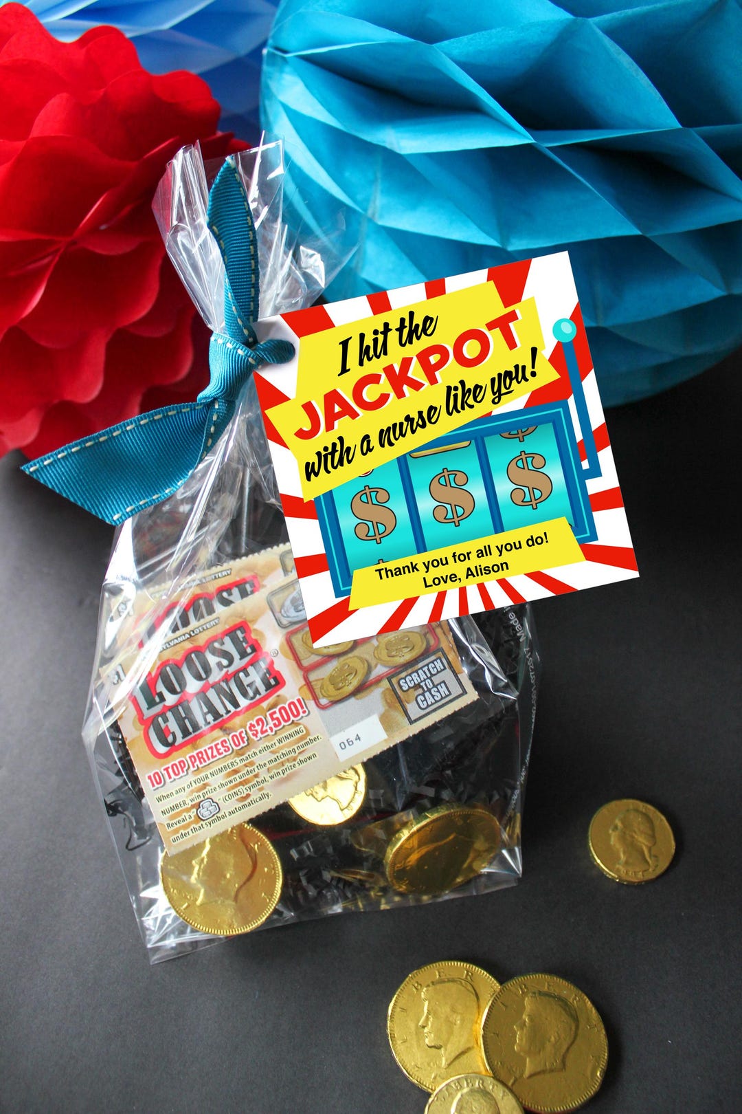 Lottery Ticket Nurse Appreciation Gift Tag Printable, Nurses Week Gift ...