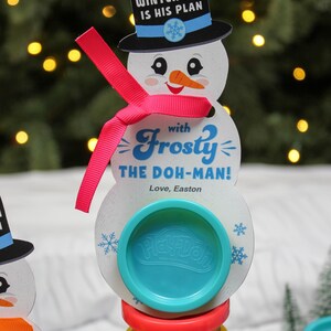 Play Dough Snowman Gift Printable, Christmas Gift for Kids, School Gift ...