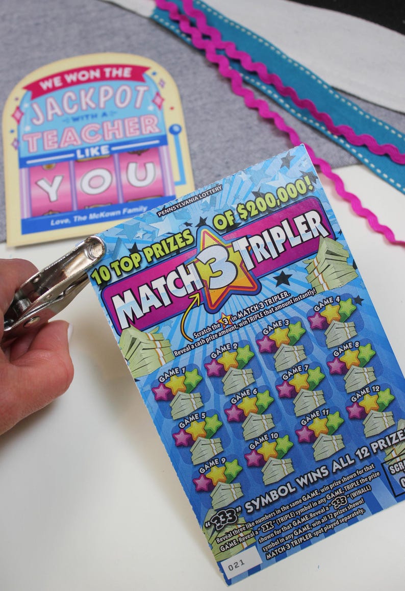 Lottery Ticket Teacher Gift Printable, Scratch off Lottery Ticket Gift ...