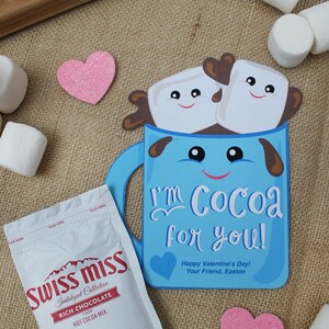Hot Cocoa Kids Valentine Printable, Hot Chocolate Valentine Gift ...