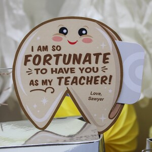 Fortune Cookie Gift Card Holder Printable, Teacher Gift, Teacher ...