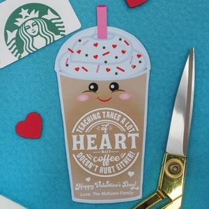 Teacher Coffee Valentine, Teacher Gift, Teacher Valentine, Gift Card ...