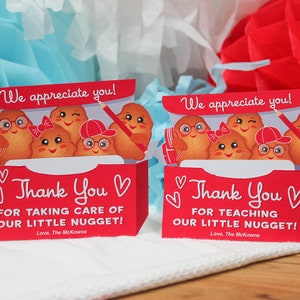 Teacher Appreciation Chicken Nugget Gift Card Holder (editable PDF) - Etsy
