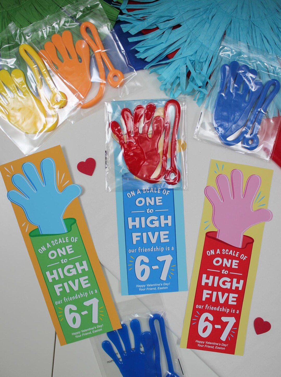 High Five 6-7 Valentine, Sticky Hand Valentine, Valentine Printable ...