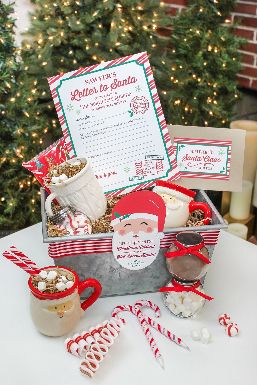 Letter to Santa and Hot Cocoa Gift Idea, Printable Letter to Santa ...