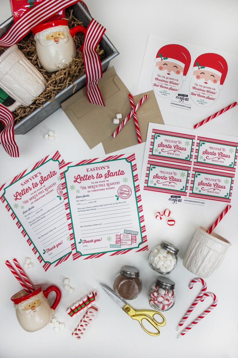Letter to Santa and Hot Cocoa Gift Idea, Printable Letter to Santa ...