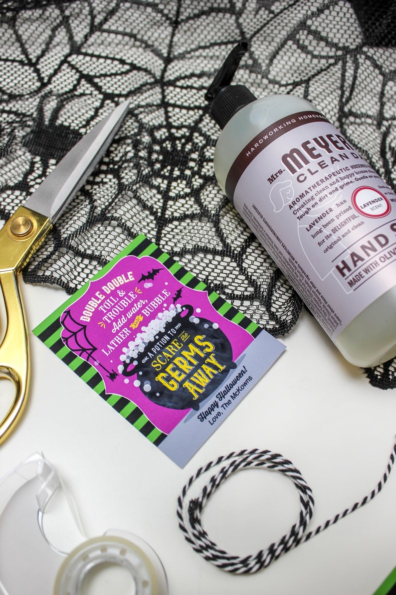 Scare the Germs Away Halloween Soap Printable Halloween Gift - Etsy