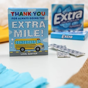 Thanks for Going the EXTRA Mile Gift Tag, Printable, Bus Driver ...