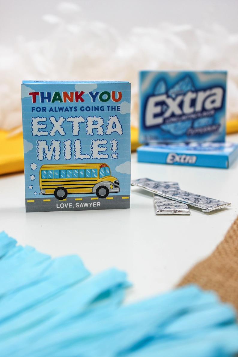 Thanks for Going the EXTRA Mile Gift Tag Printable Bus - Etsy