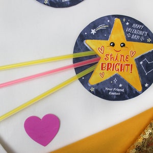 Shooting Star Valentine, Glow Stick Valentine, Kids Valentine, School ...