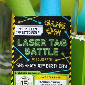 Laser Tag Party Invitation Printable, Laser Tag Birthday Party, Kids ...