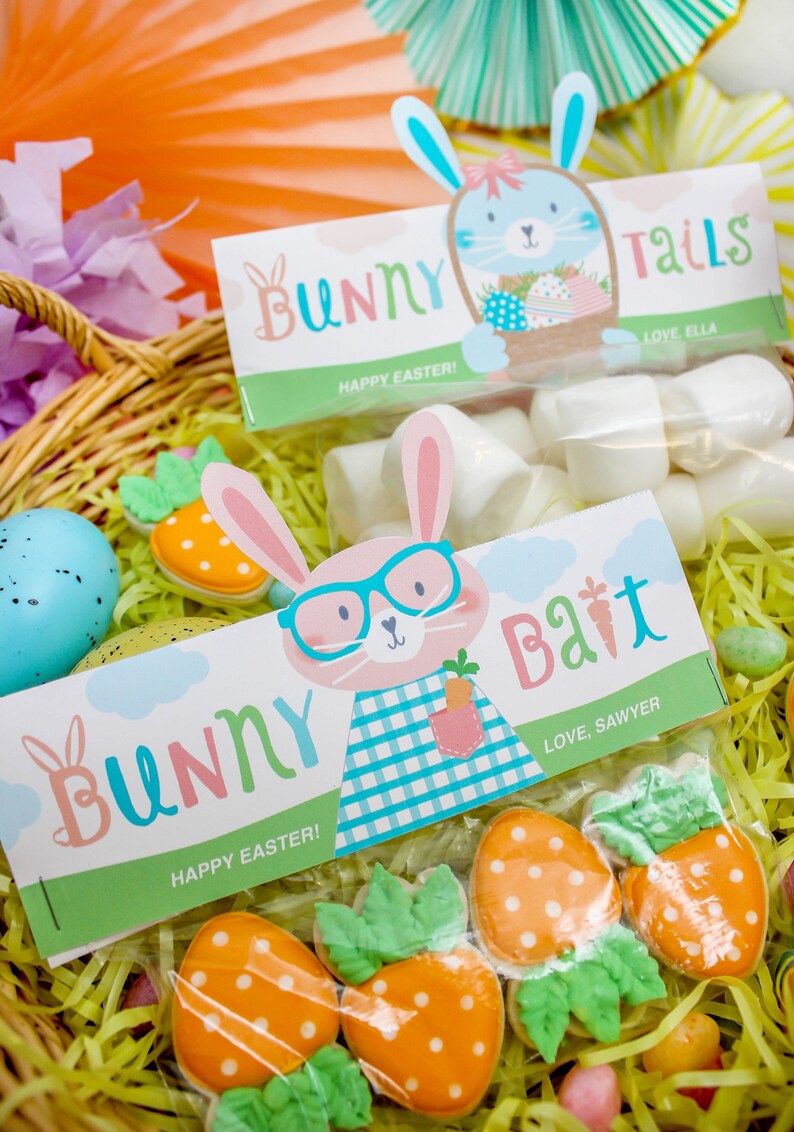 Bunny Bait Treat Bag Topper—personalizable Editable Pdf—perfect for ...