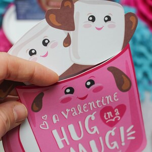 Hot Cocoa Kids Valentine Printable, Hug in a Mug, Hot Chocolate ...