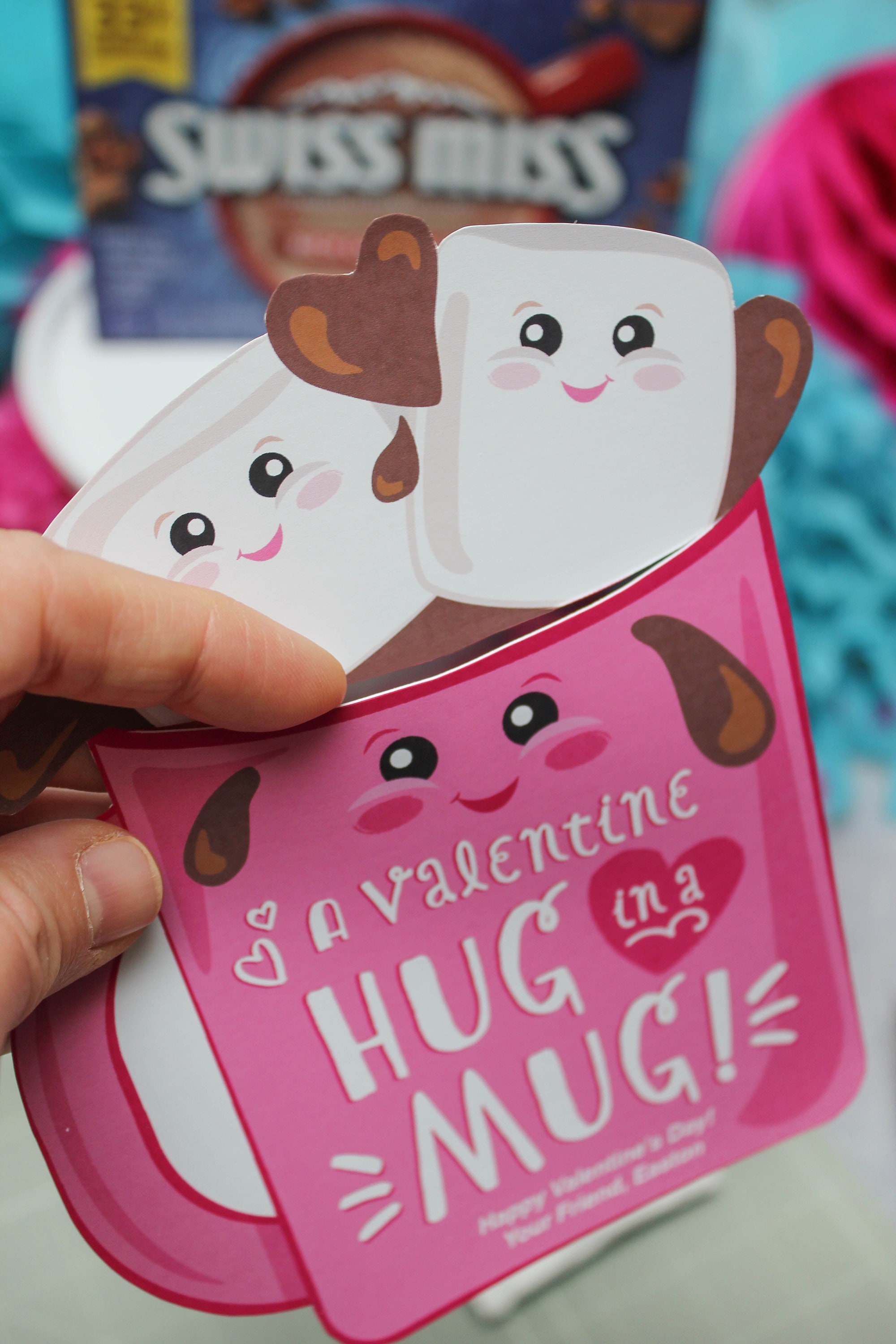 Hot Cocoa Kids Valentine Printable, Hug in a Mug, Hot Chocolate ...