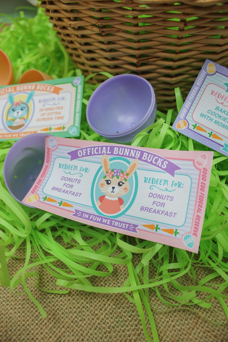 Easter Bunny Bucks Printables Easter Play Money Easter Egg - Etsy