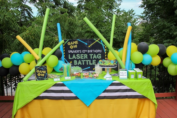 Laser Tag Party Backdrop Sign Printable, laser tag birthday party ...