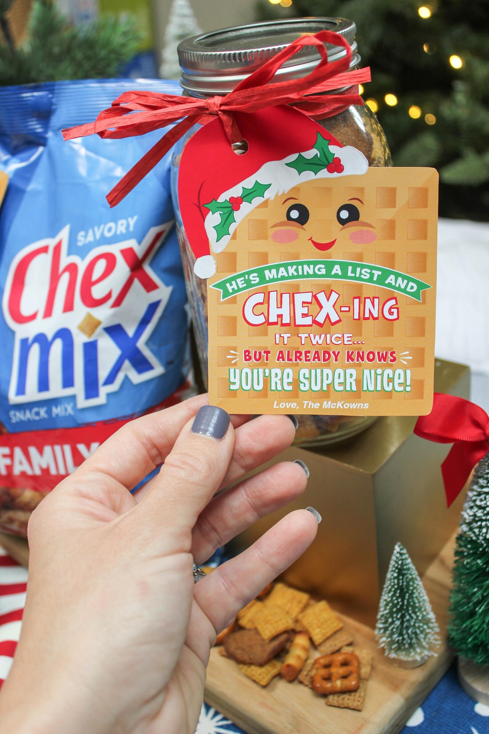 Christmas Snack Mix Printable Gift Tag, Snack Mix Label, Christmas Gift ...