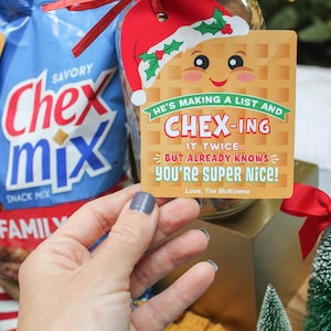 Christmas Snack Mix Printable Gift Tag, Snack Mix Label, Christmas Gift ...