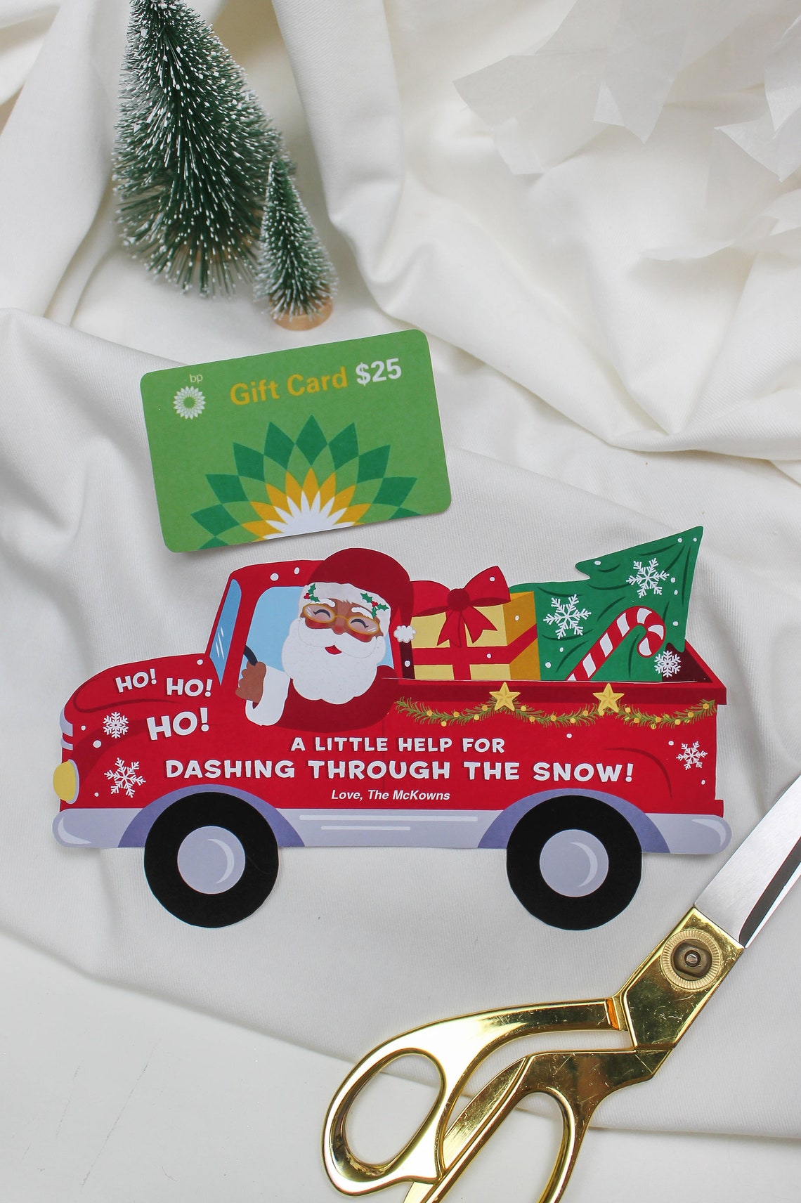 Christmas Fuel Gift Card Holder Printable, Santa Gas Gift Card, Gift ...