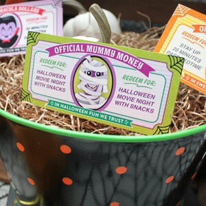 Halloween Play Money Printables, Halloween Coupons, Play Money Coupons ...