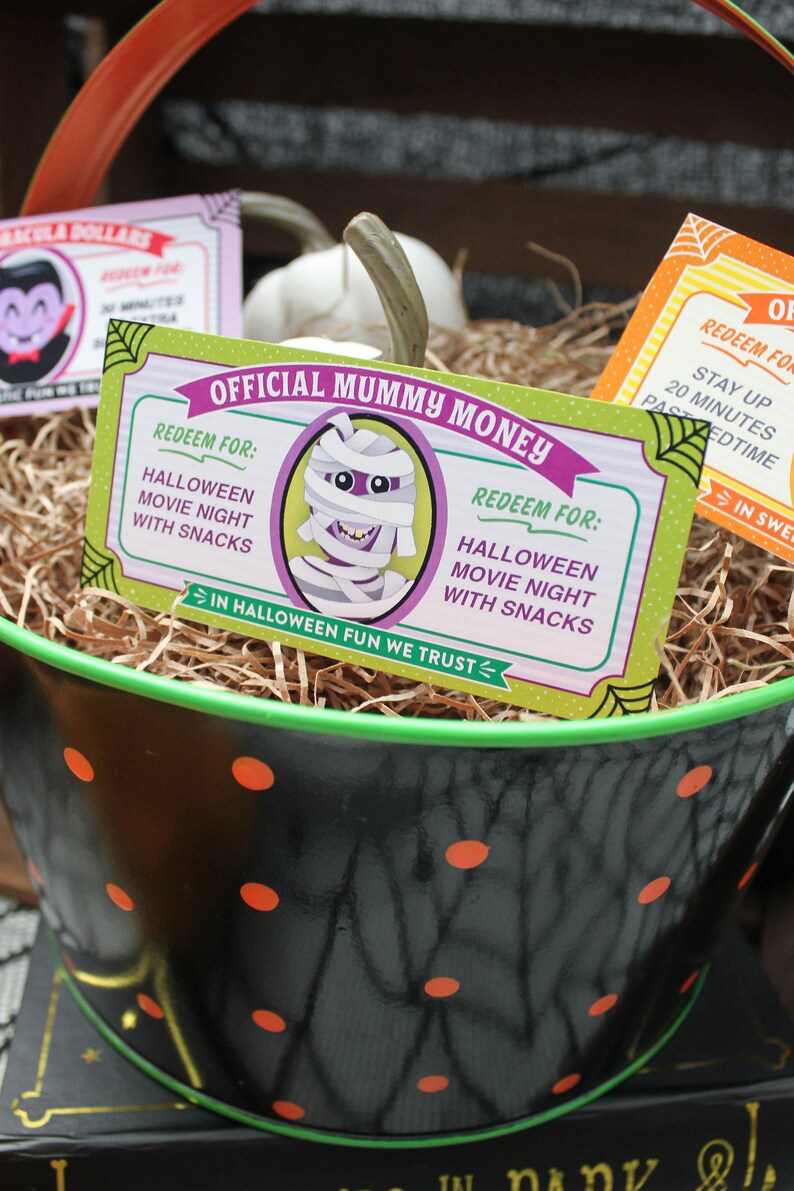 Halloween Play Money Printables, Halloween Coupons, Play Money Coupons ...