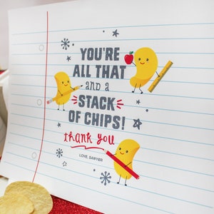 Chips Teacher Appreciation Printable, Teacher Gift, End of the Year ...