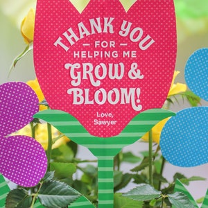 Grow and Bloom Flower Teacher Gift Printables, Teacher Appreciation ...