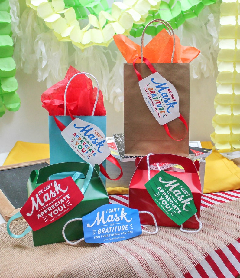 Can't Mask Our Gratitude PRINTABLE Gift Tag Mask Gift - Etsy