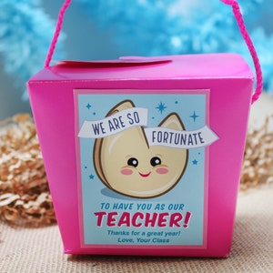 Fortune Cookie Teacher Gift Tag, Fortunate Gift Tag, Teacher Classroom ...