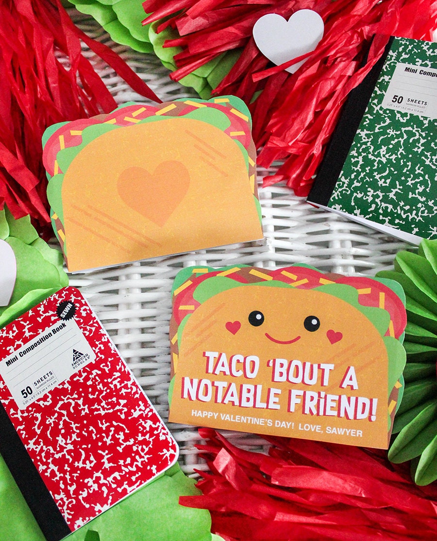 Taco Notebook Kids Valentine Printables Taco Notebook - Etsy