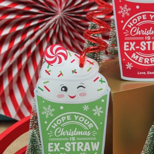 Crazy Straw Christmas Printable, Holiday Gift, Gift Tag, Party Favor ...