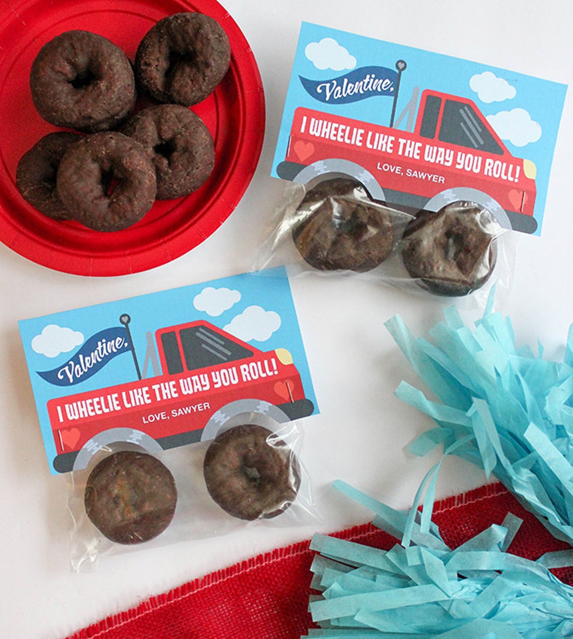Donut Monster Truck Valentine Donut Valentine Kids - Etsy