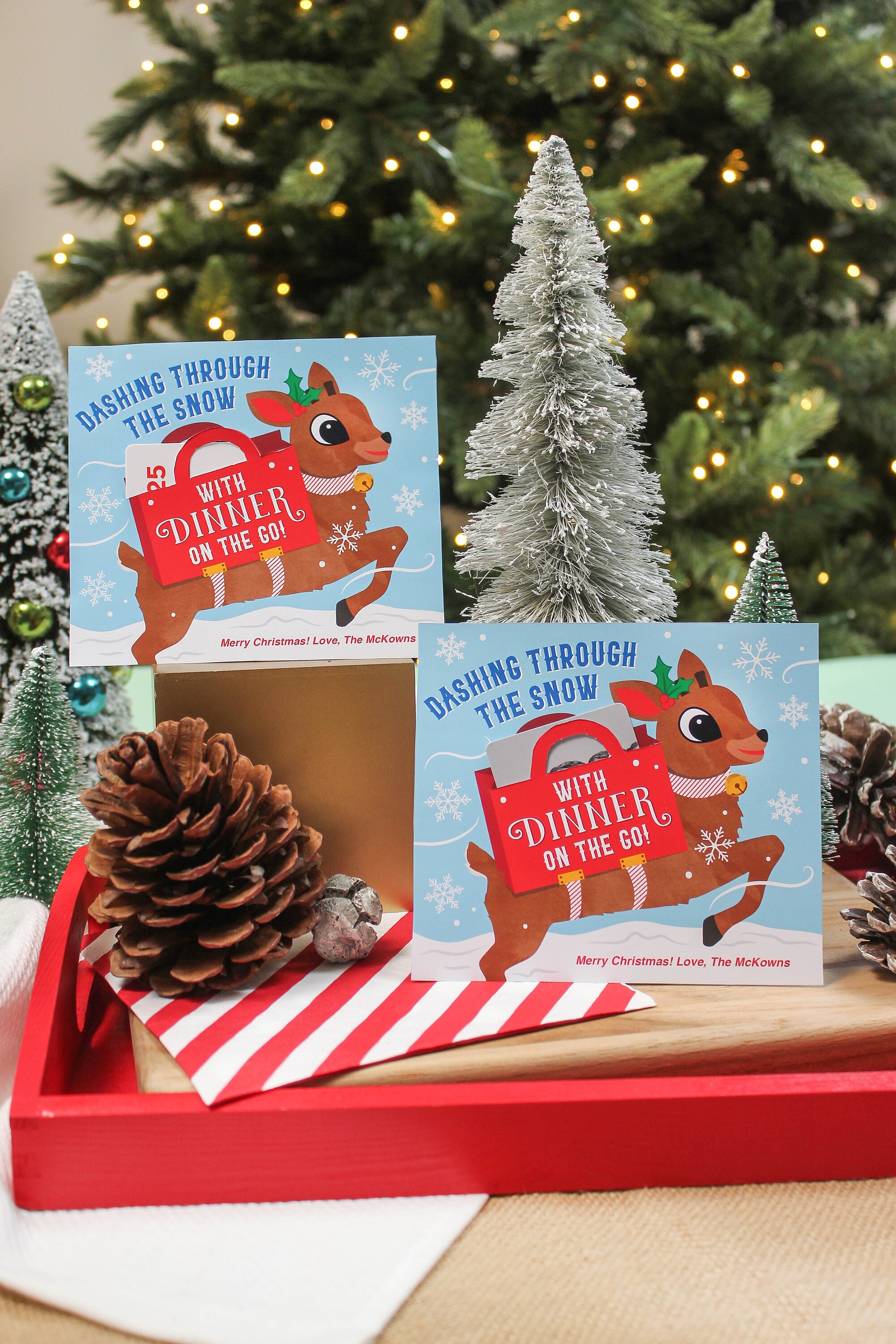Christmas Reindeer Dinner Gift Card Printable, Doordash, Teacher Gift ...