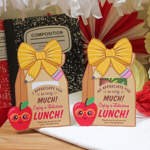 Teacher Appreciation Lunch Bag Gift Card Holder Printable, Restaurant ...