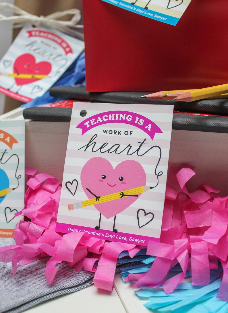 Teaching is a Work of Heart Printable Gift Tag Teacher Gift - Etsy